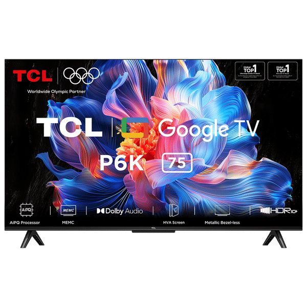 Buy TCL P6K 190.5 cm (75 inch) 4K Ultra HD LED Smart Google TV with Google Voice Assistant (2025 ...